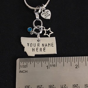 Personalized Metal Stamped Montana Keychain - Etsy