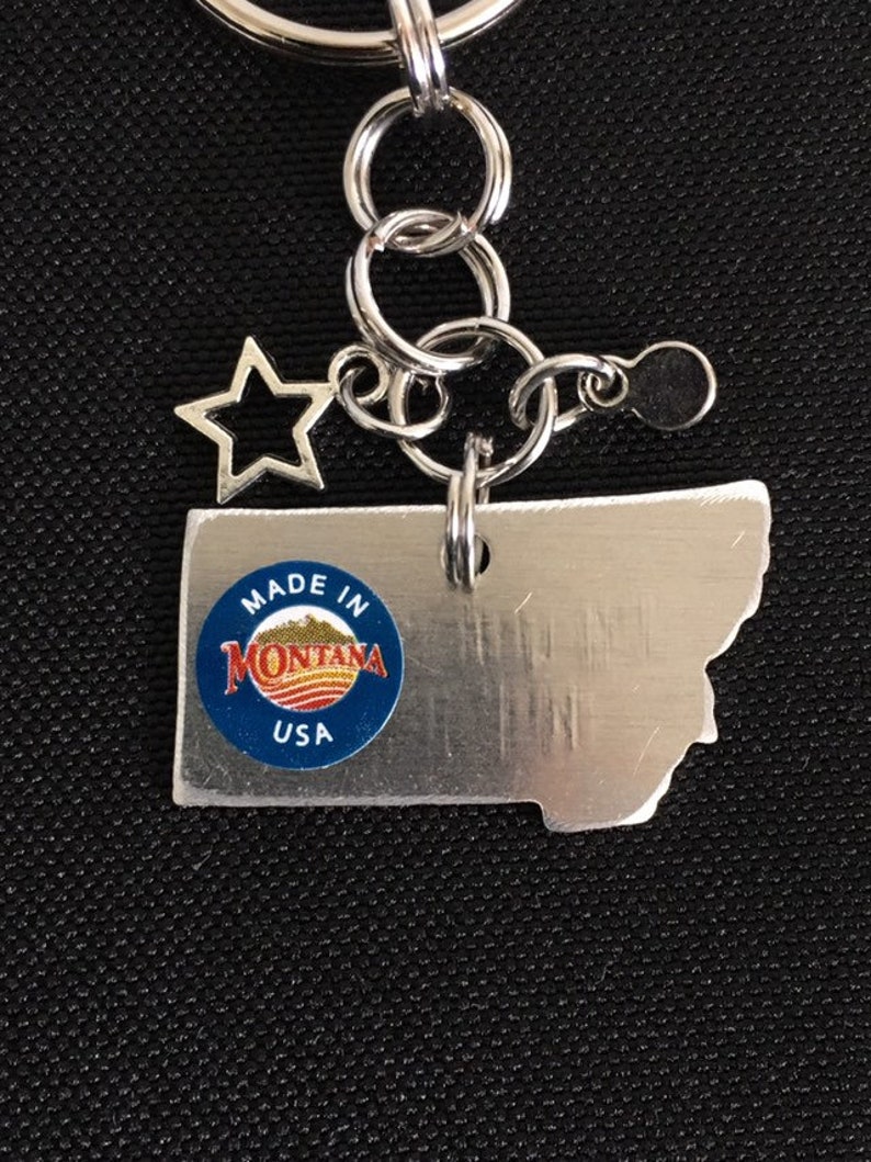 Personalized Metal Stamped Montana Keychain - Etsy