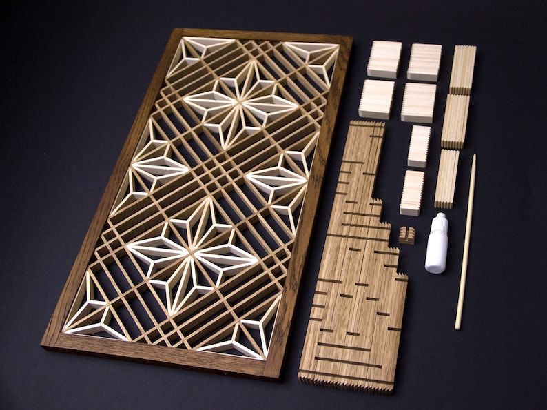 Kumiko Kit. No Need to Cut and Ready for Assembling. Pattern - Kakuasa ...