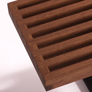 Merbau Wood Narrow Bench Inspired by George Nelson Design. Lacquered in ...