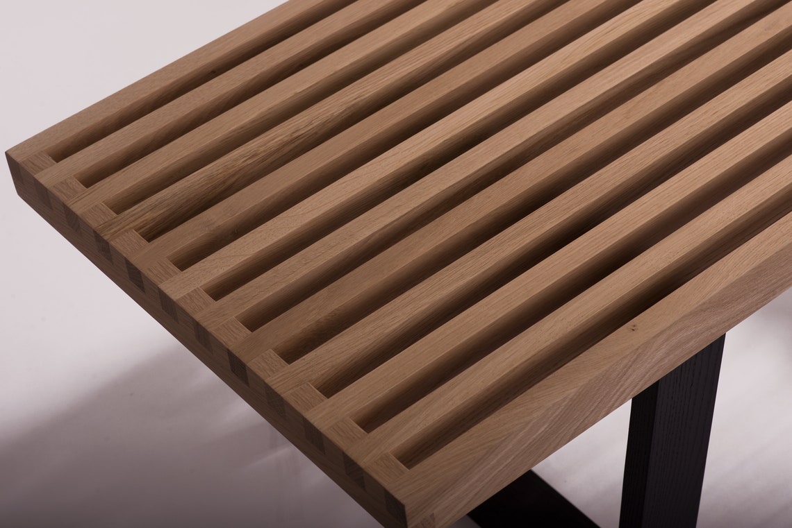 White Oak Slatted Bench. Classic Design. Great as an Entry - Etsy Canada