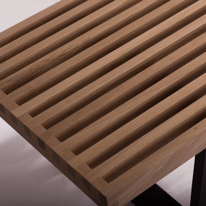 White Oak Slatted Bench. Classic Design. Great as an Entry Bench or ...