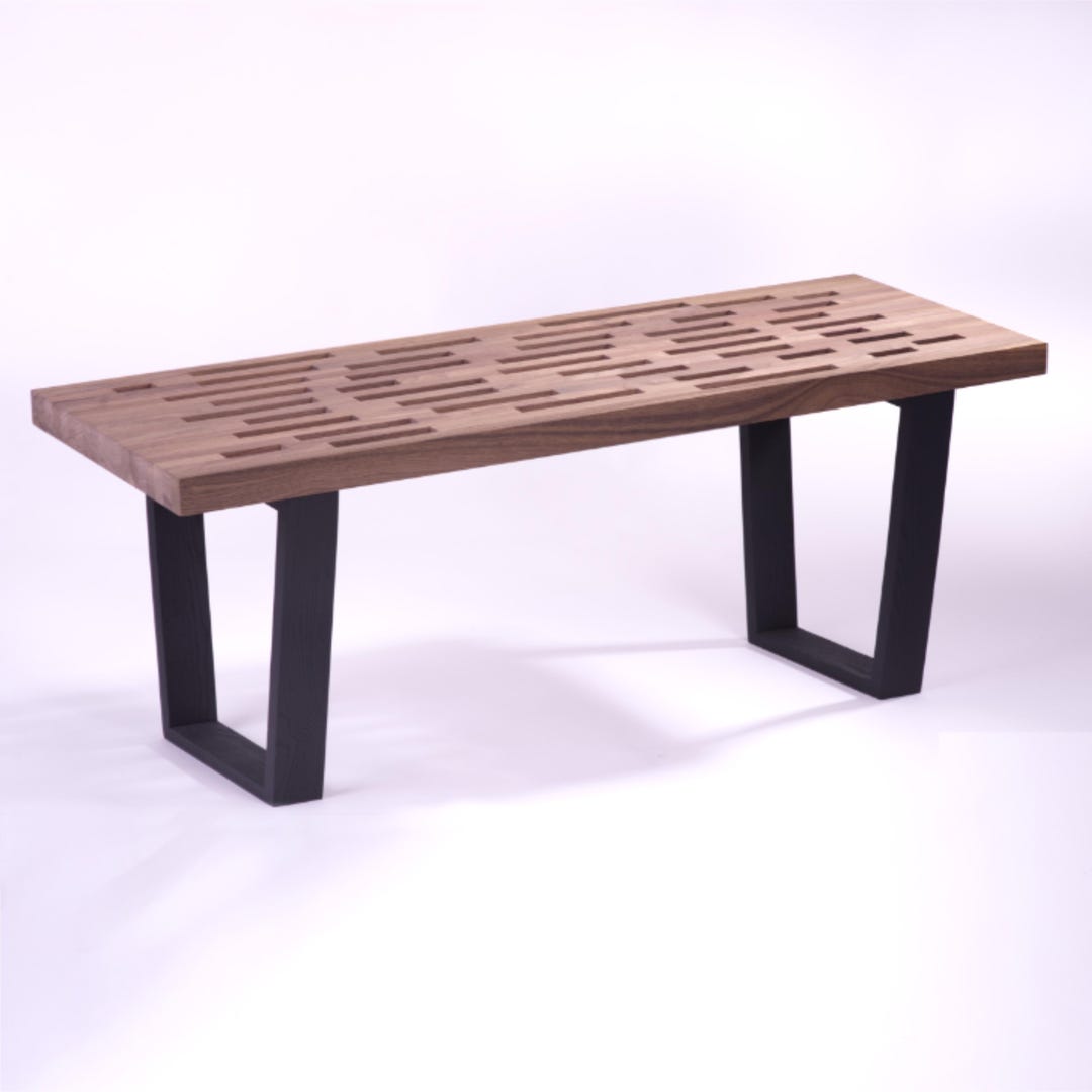 Elegant Walnut Entryway Bench, Living Room Bench – Handcrafted for ...