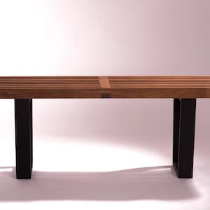 Merbau Wood Narrow Bench Inspired by George Nelson Design. Lacquered in ...