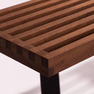 Merbau Wood Narrow Bench Inspired by George Nelson Design. Lacquered in ...