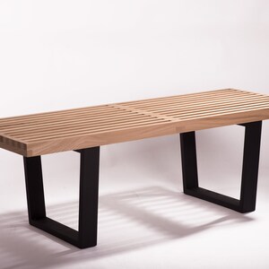 White Oak Slatted Bench. Classic Design. Great as an Entry Bench or ...