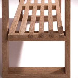 Oak Entryway Bench With Slatted Design - Versatile Shoe Rack or ...