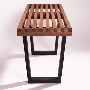 Merbau Wood Narrow Bench Inspired by George Nelson Design. Lacquered in ...