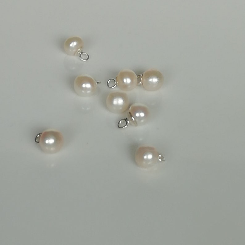 Pearl Bead Charm Sterling Silver Pearl Pendant Minimalist - Etsy