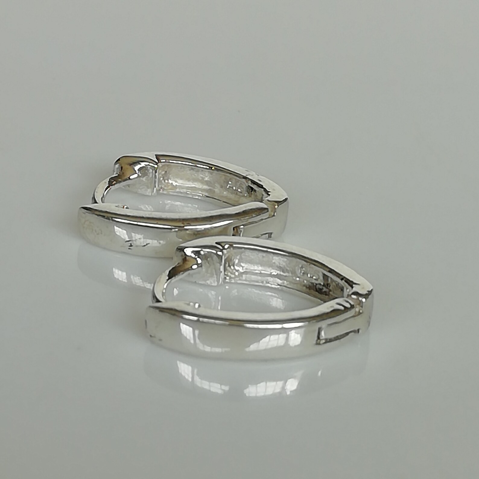 Triangle Hoops Sterling Silver Ear Hoops Minimalist Ear - Etsy