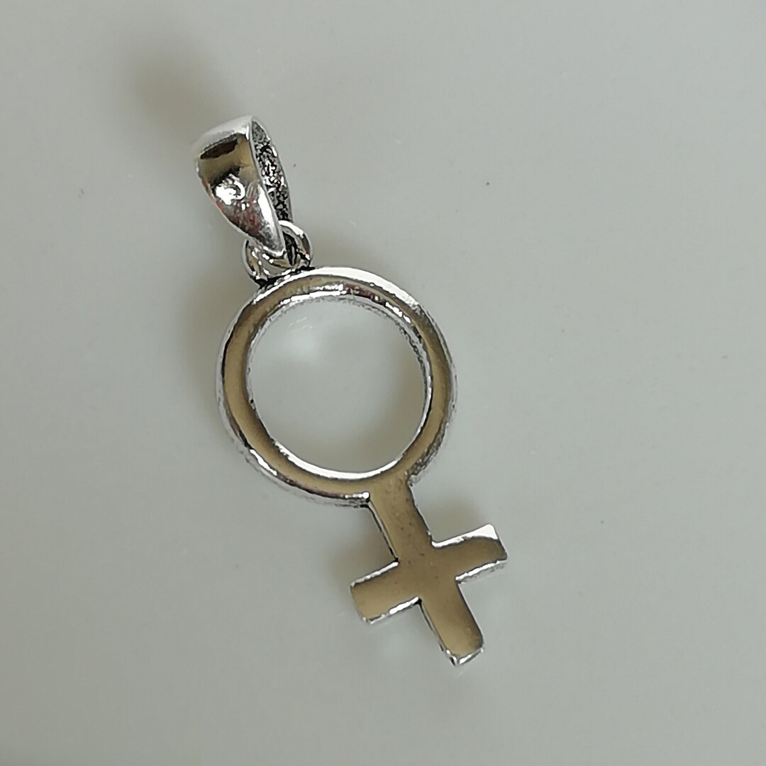 Female Symbol Pendant Sterling Silver Female Symbol Charm Charm ...