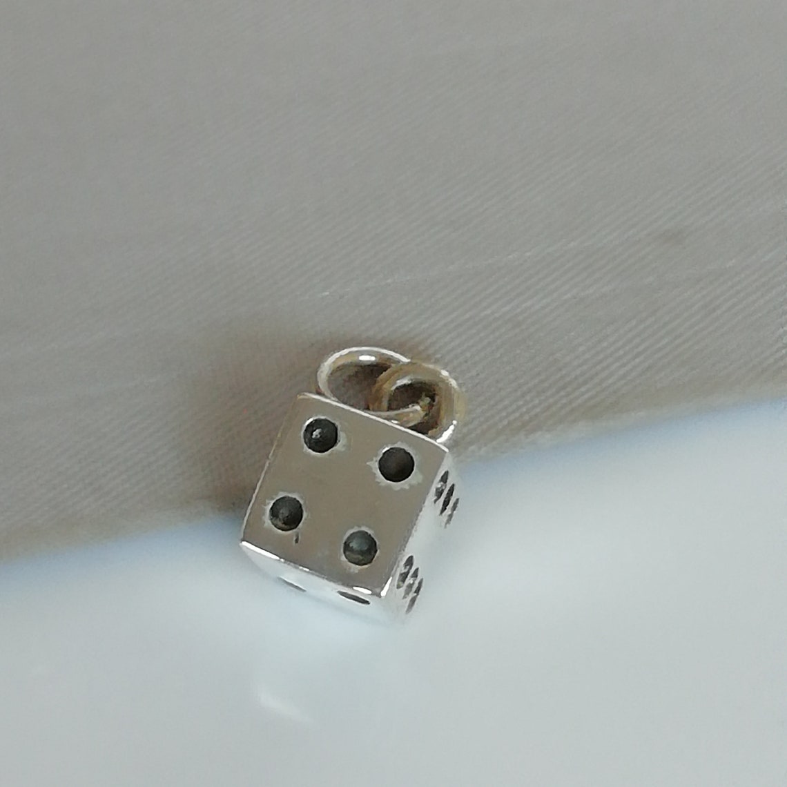 Sterling Silver Dice Charm - Dice Pendant - Bohemian Pendant - Game ...