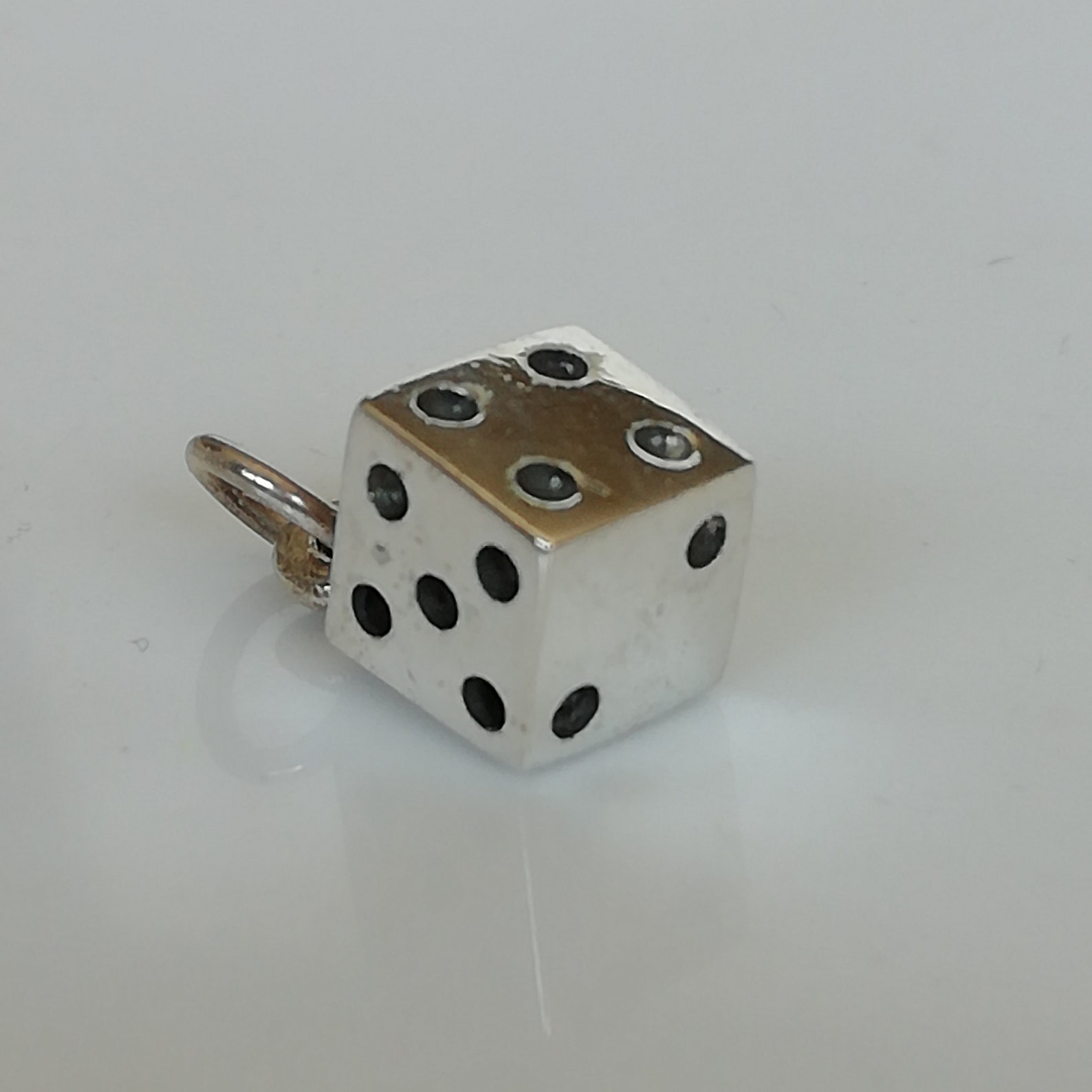 Sterling Silver Dice Charm - Dice Pendant - Bohemian Pendant - Game ...
