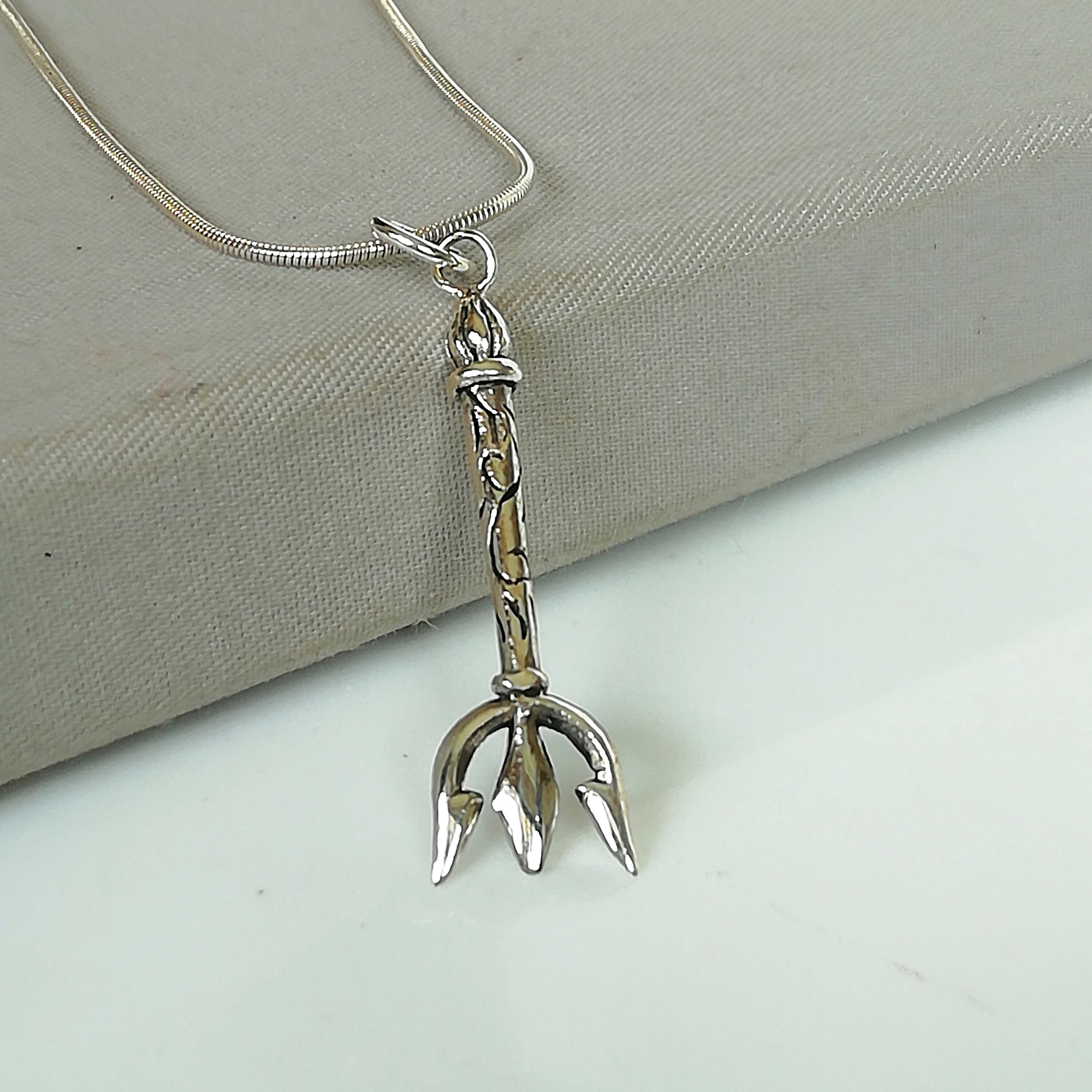 Silver trident charm Trident pendant Trishul charm | Etsy