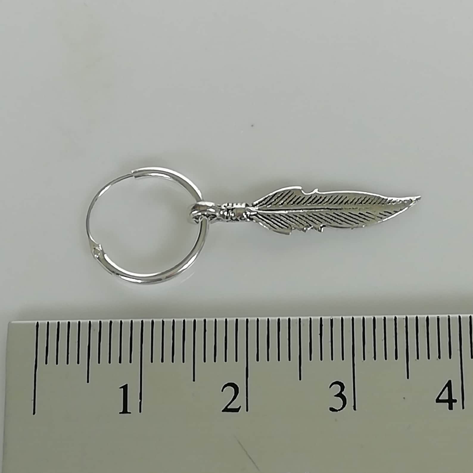 Feather Charm Hoops - Bohemian Ear Hoops - Casual Earrings - 12mm Hoops ...