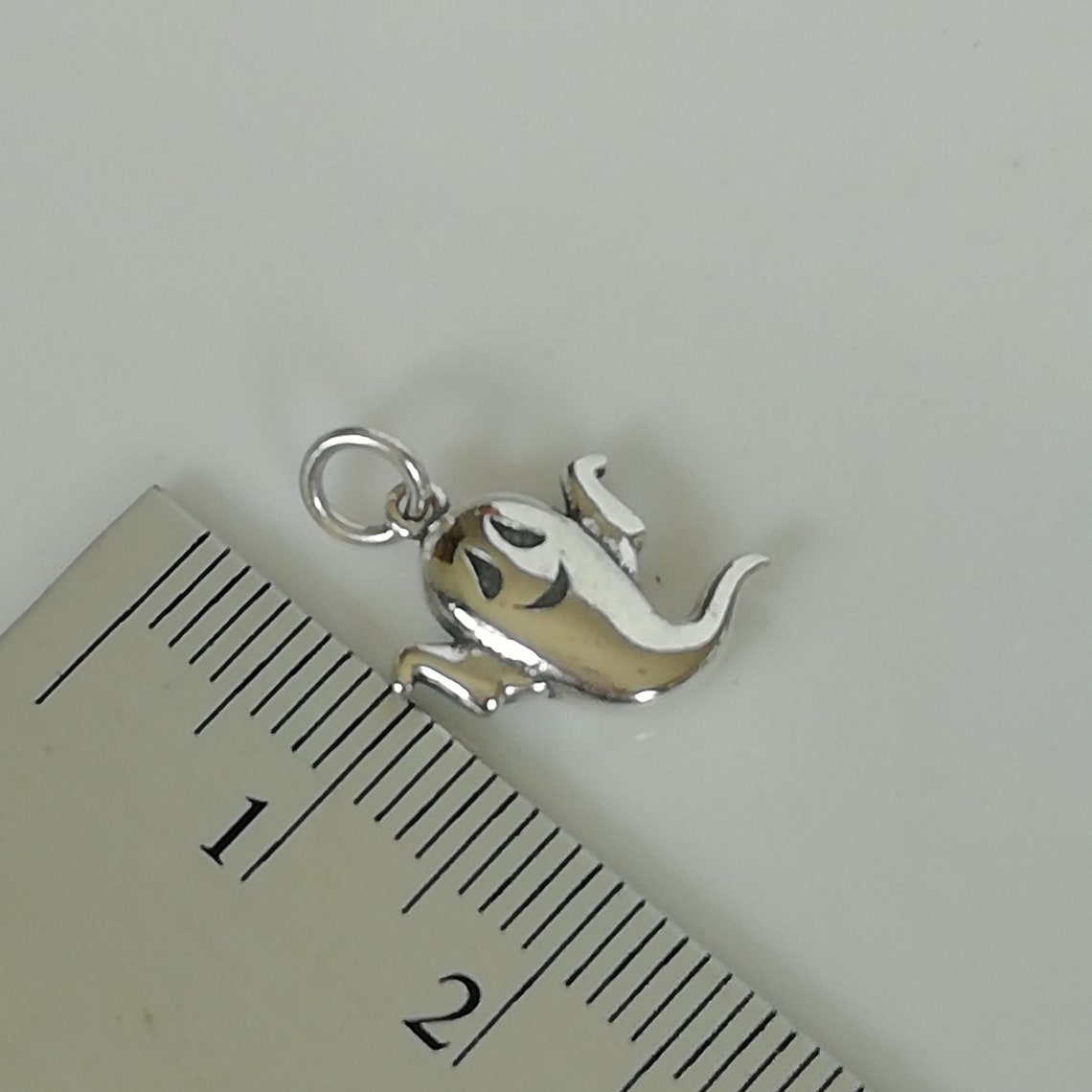 Tiny Silver Ghost Pendant Ghost Necklace Friendly Ghost | Etsy