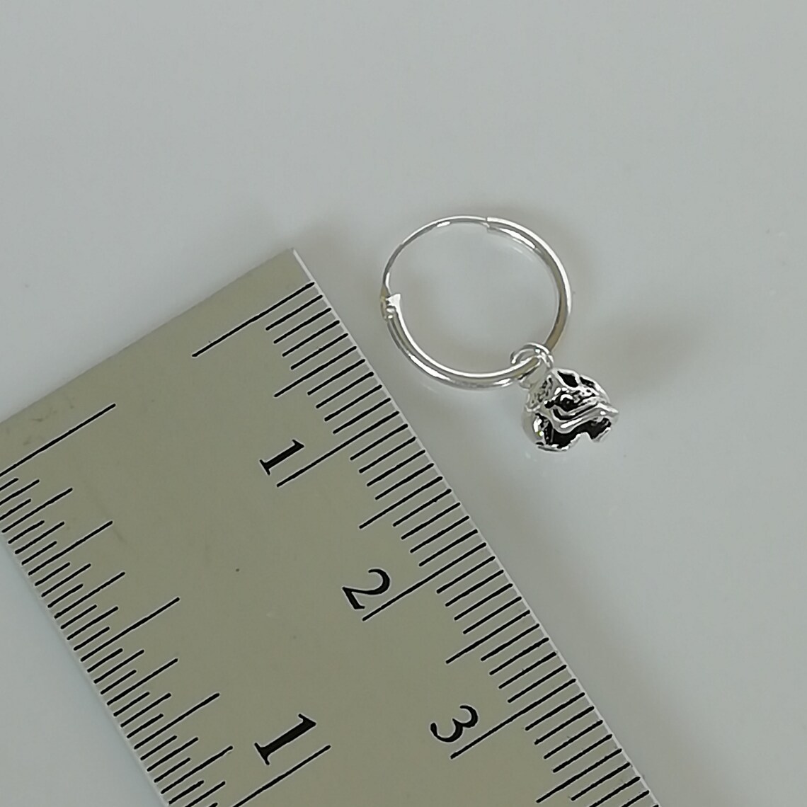 Skull Charm Hoops Silver Skull Hoops Minimalist Hoops | Etsy