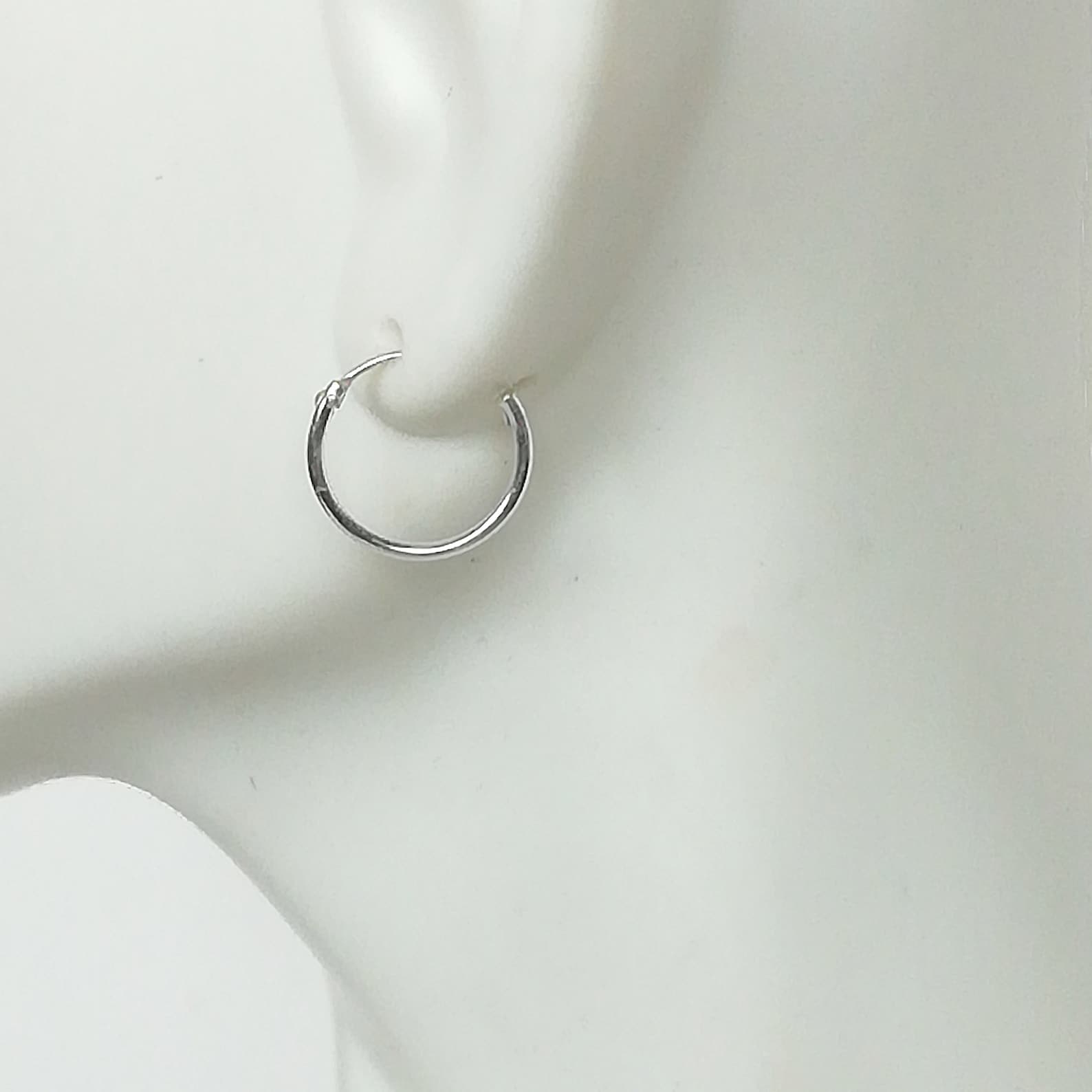 Skull Charm Hoops - Silver Skull Hoops - Minimalist Hoops - 12mm ...