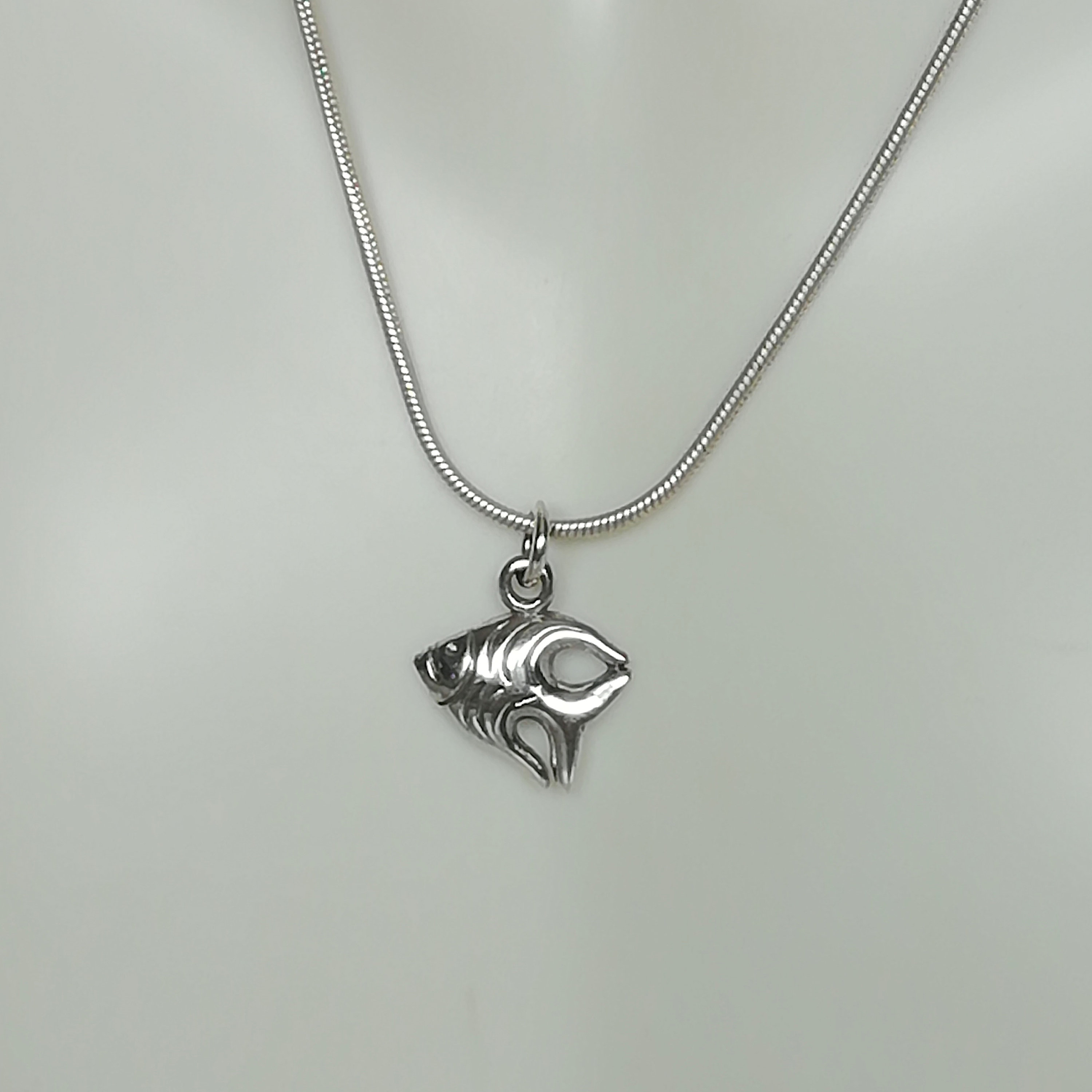 Fish charm Tiny fish necklace Sterling silver pendant | Etsy