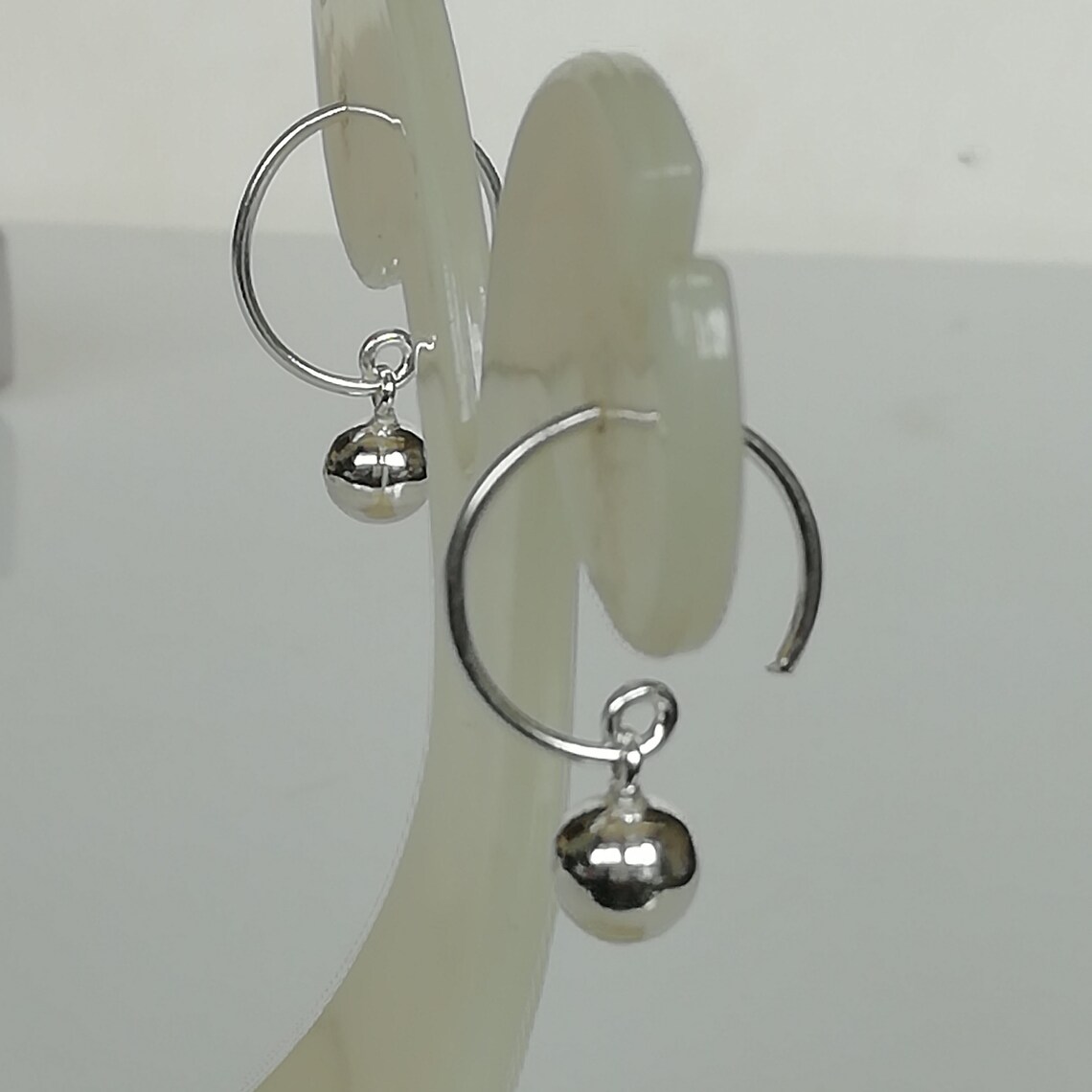 Sterling Silver Ball Hoops Silver Ear Hoops Minimalist Ear | Etsy