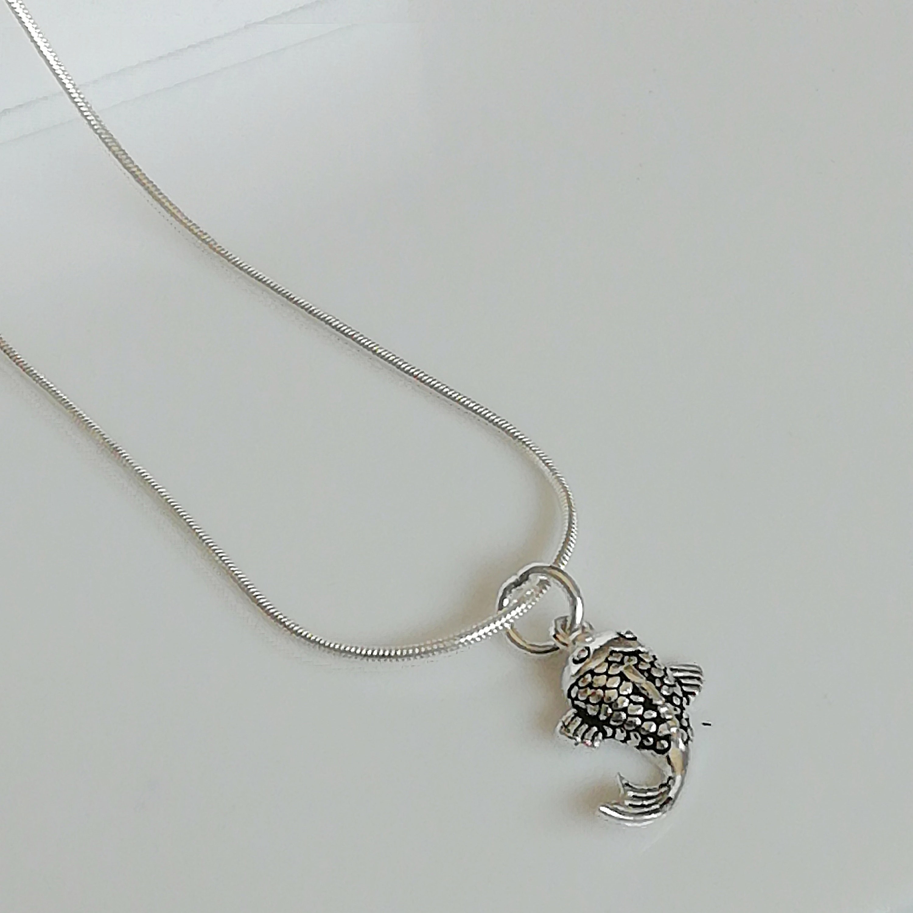 Koi Fish Necklace Silver Fish Pendant Koi Fish Charm | Etsy