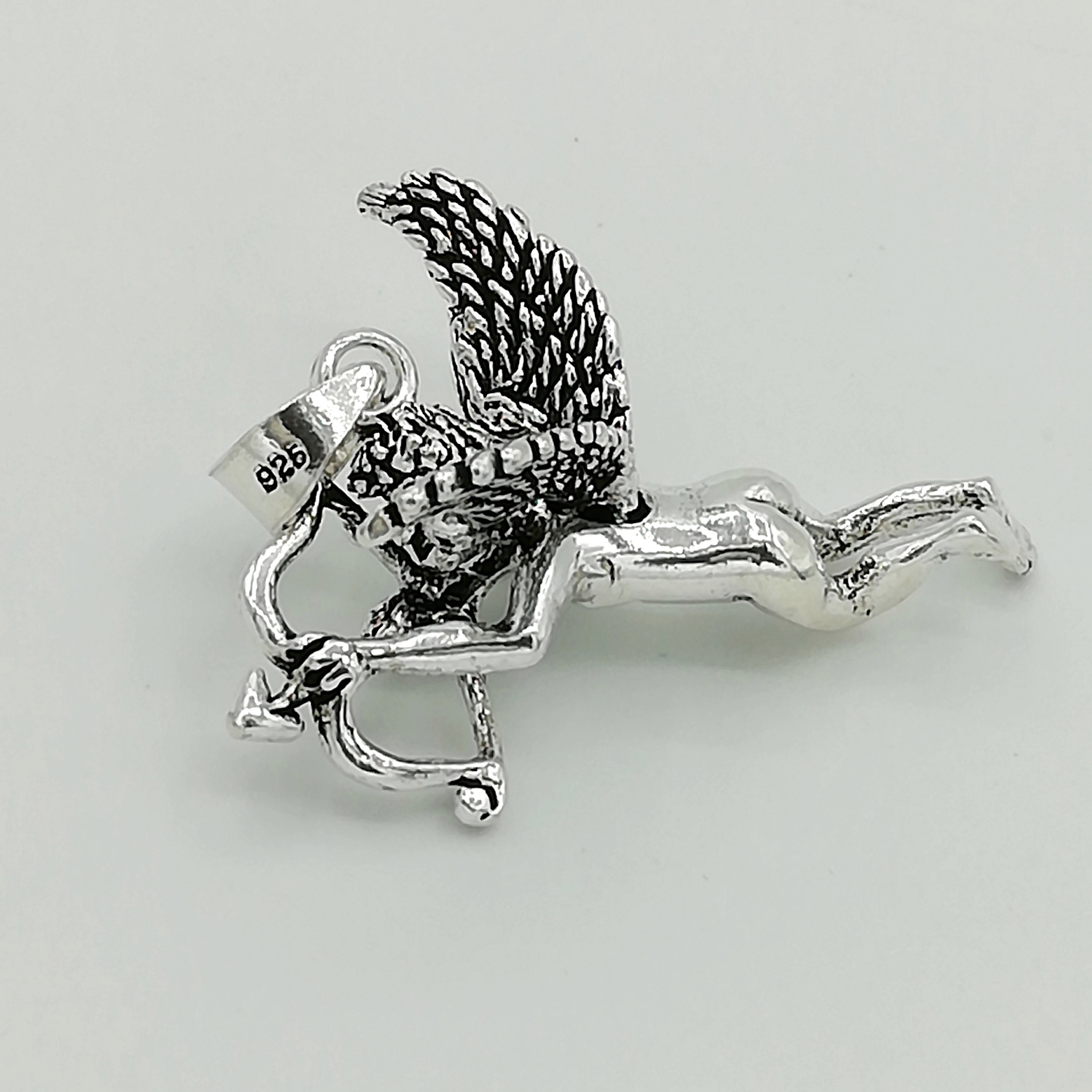 Cupid Charm - Love Necklace - Valentines Pendant - Silver Angel Charm ...