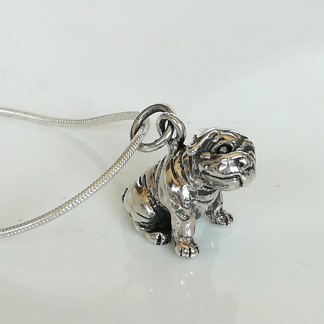 Sterling Silver Boxer Dog Pendant - Dog Charm - Bohemian Charm - Dog ...