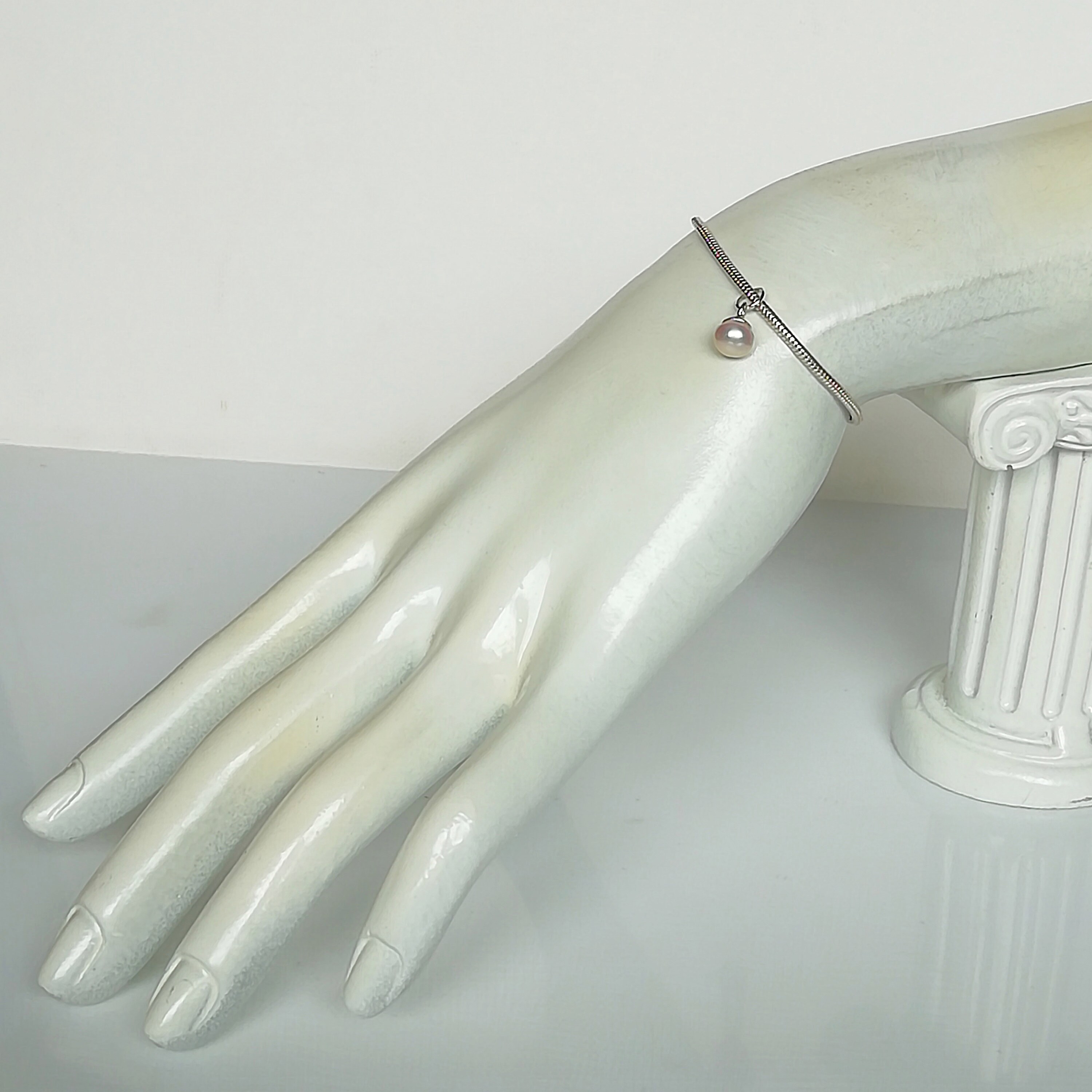 Pearl bead charm Sterling silver pearl pendant Minimalist | Etsy