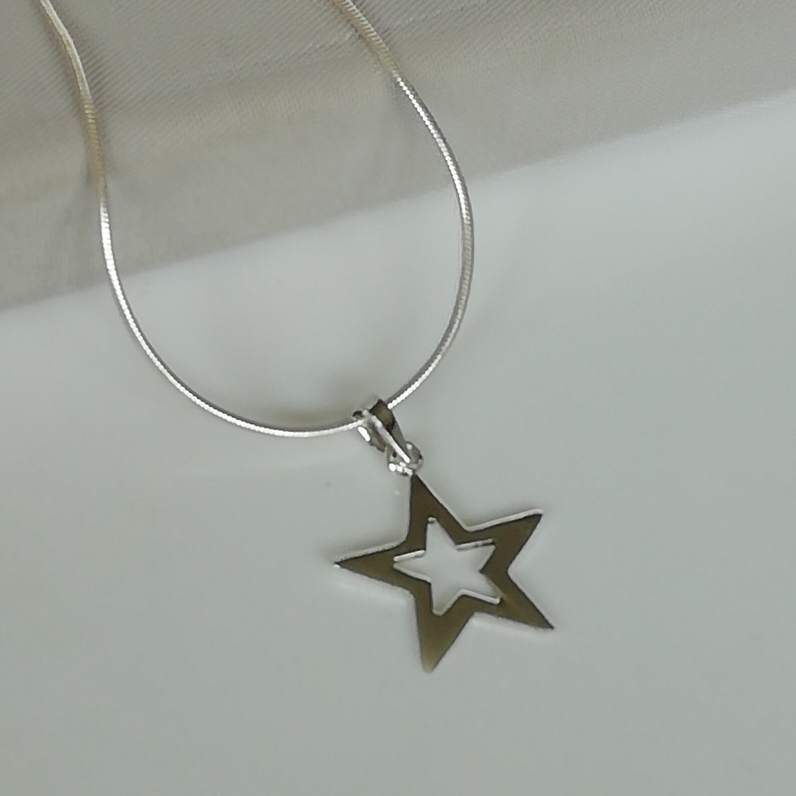 Star Neck Charm - Sterling Silver Charm - Celestial Neck Charm - Silver ...