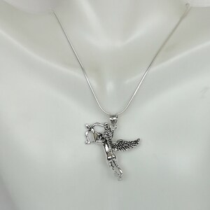 Cupid Charm - Love Necklace - Valentines Pendant - Silver Angel Charm ...