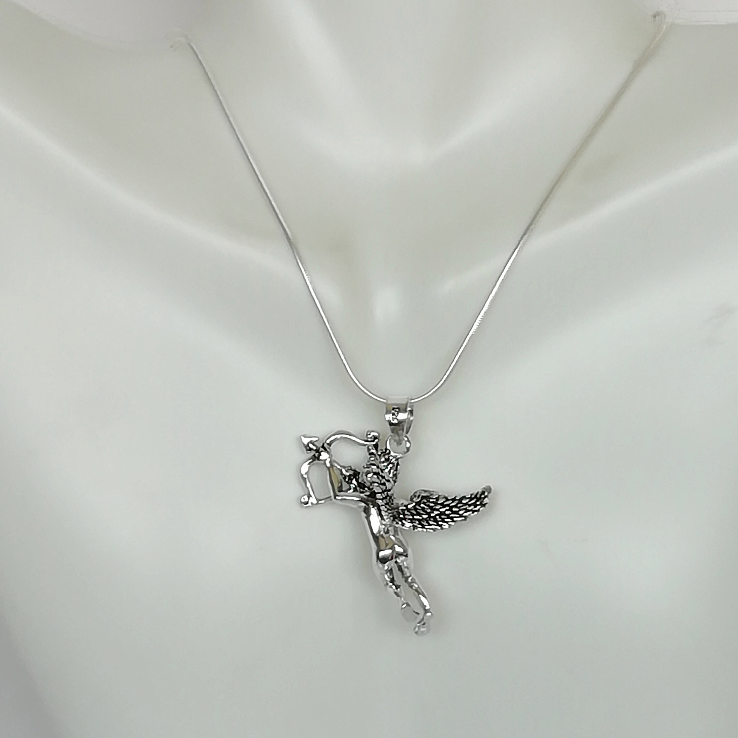 Cupid Charm Love Necklace Valentines Pendant Silver | Etsy