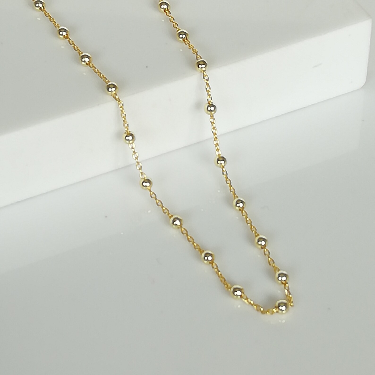 Gold Ball Chain Simple Gold Chain Wedding Necklace - Etsy