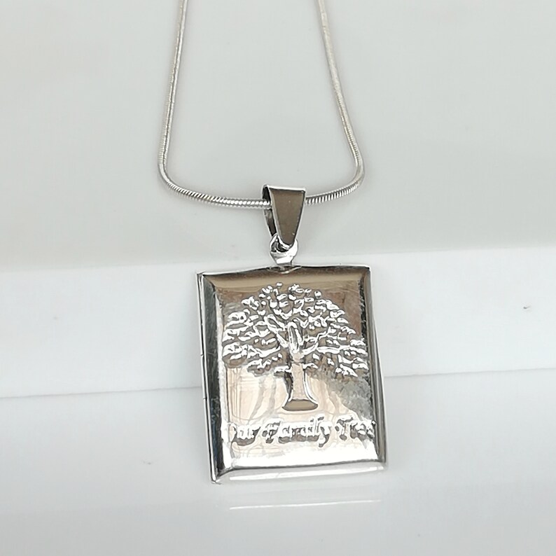 Tree Of Life Locket Silver Necklace Locket Charm Family | Etsy