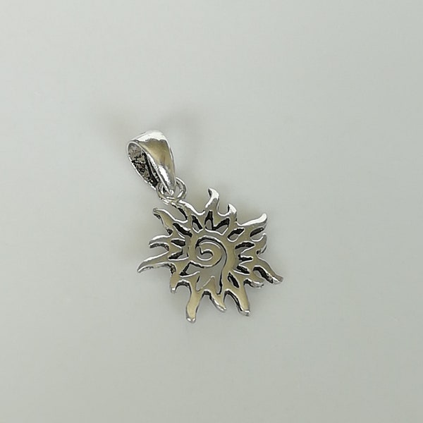 Silver Sun Charm - Etsy