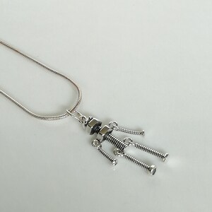 Sterling Silver Screw Robot Pendant - Steampunk Pendant - Robot ...