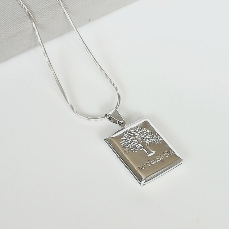 Tree Of Life Locket Silver Necklace Locket Charm Family | Etsy