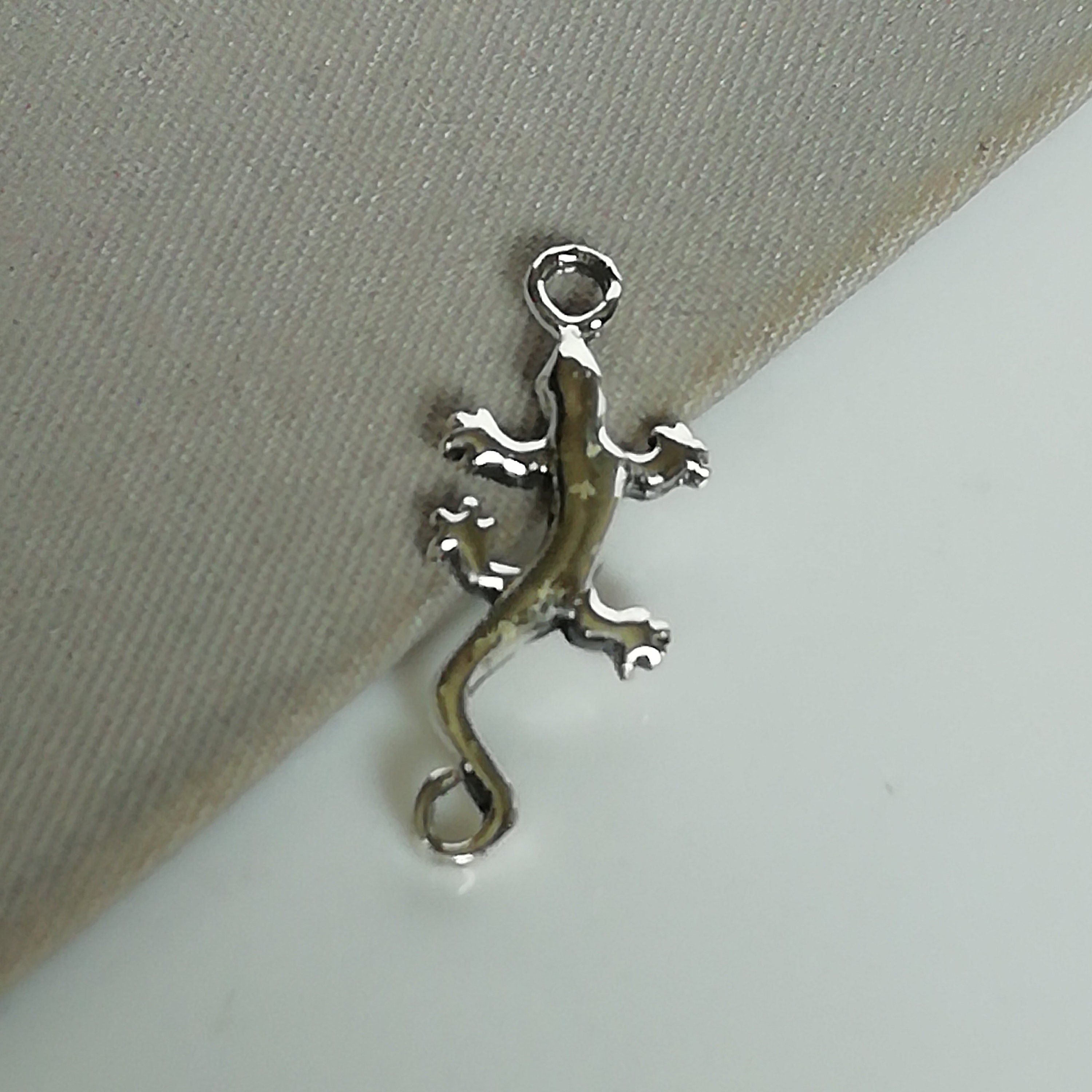 Sterling Silver Gecko Connector Silver Lizard Neck Connector - Etsy UK