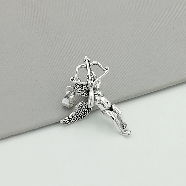 Cupid Charm Love Necklace Valentines Pendant Silver - Etsy
