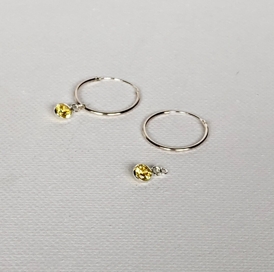 Hoops With Charms, Open Hoop Earrings, 18 Mm Hoop Earrings, Sterling ...