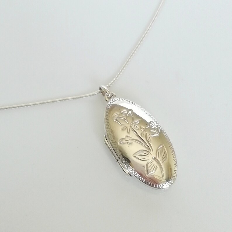 Silver Locket Neck Locket Charm Photo Pendant Gift for - Etsy