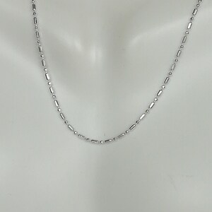 Sterling Silver Chain - Simple Silver Chain - Long and Round Beads ...