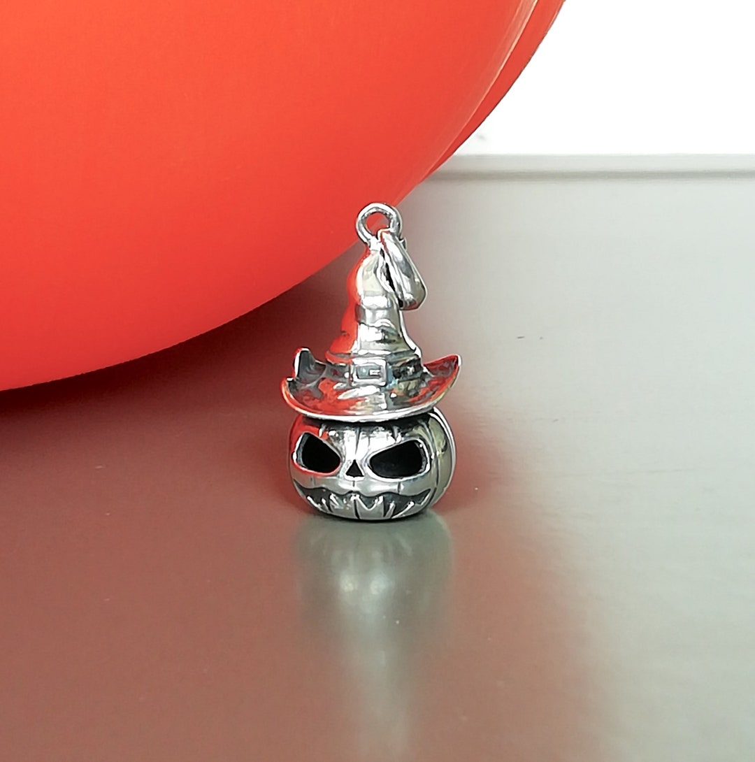 Halloween Pumpkin Necklace, Sterling Silver Pumpkin Necklace, Pumpkin ...