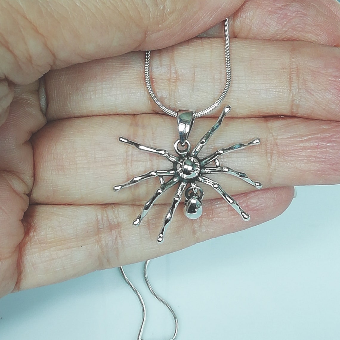 Spider pendant Sterling silver spider charm Spider charm | Etsy