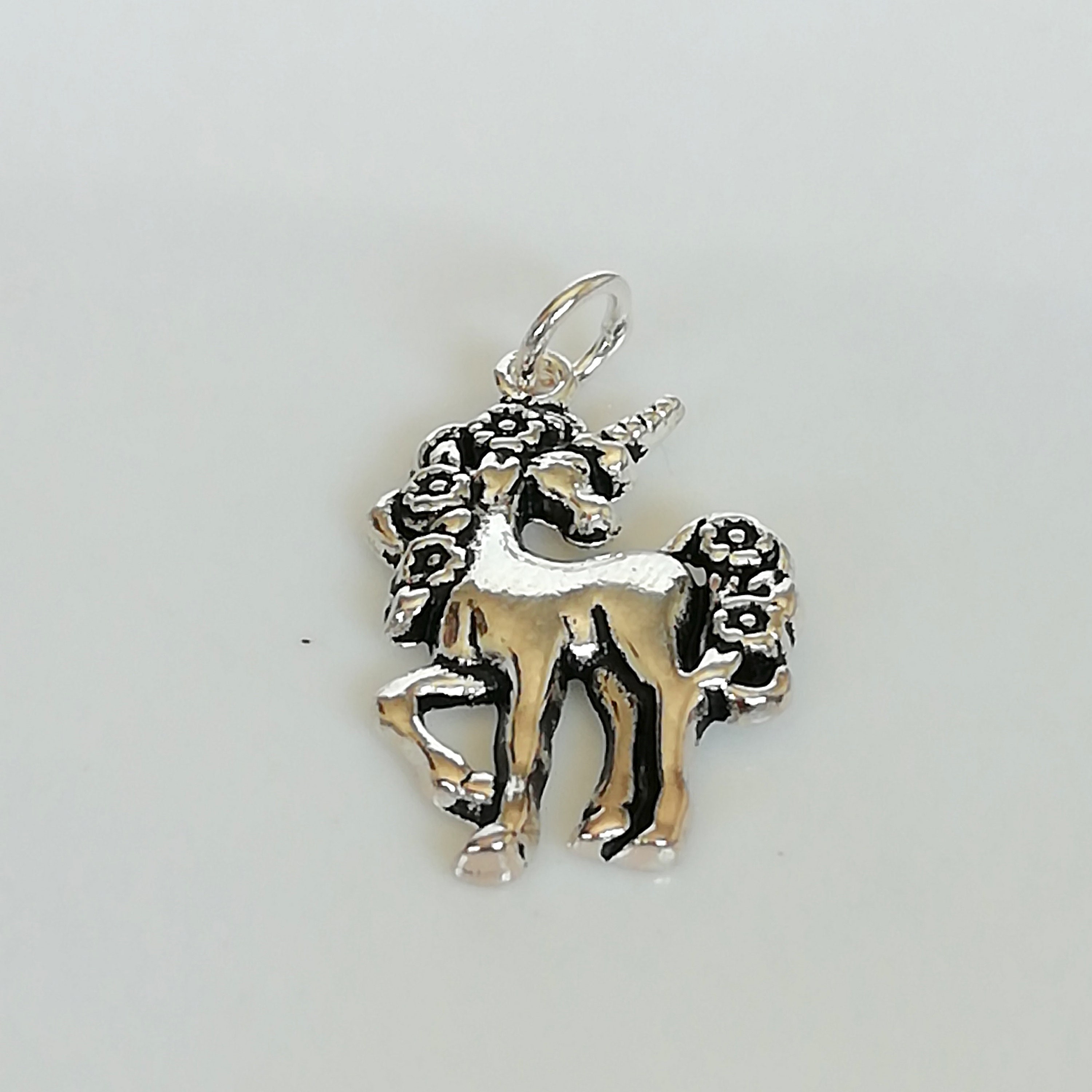 Silver Unicorn Charm - Charm Bracelet - Bohemian Jewelry - Silver ...