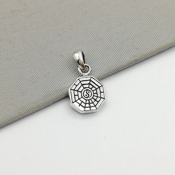 Bagua silver charm Silver bagua octagon pendant/charm Yin | Etsy