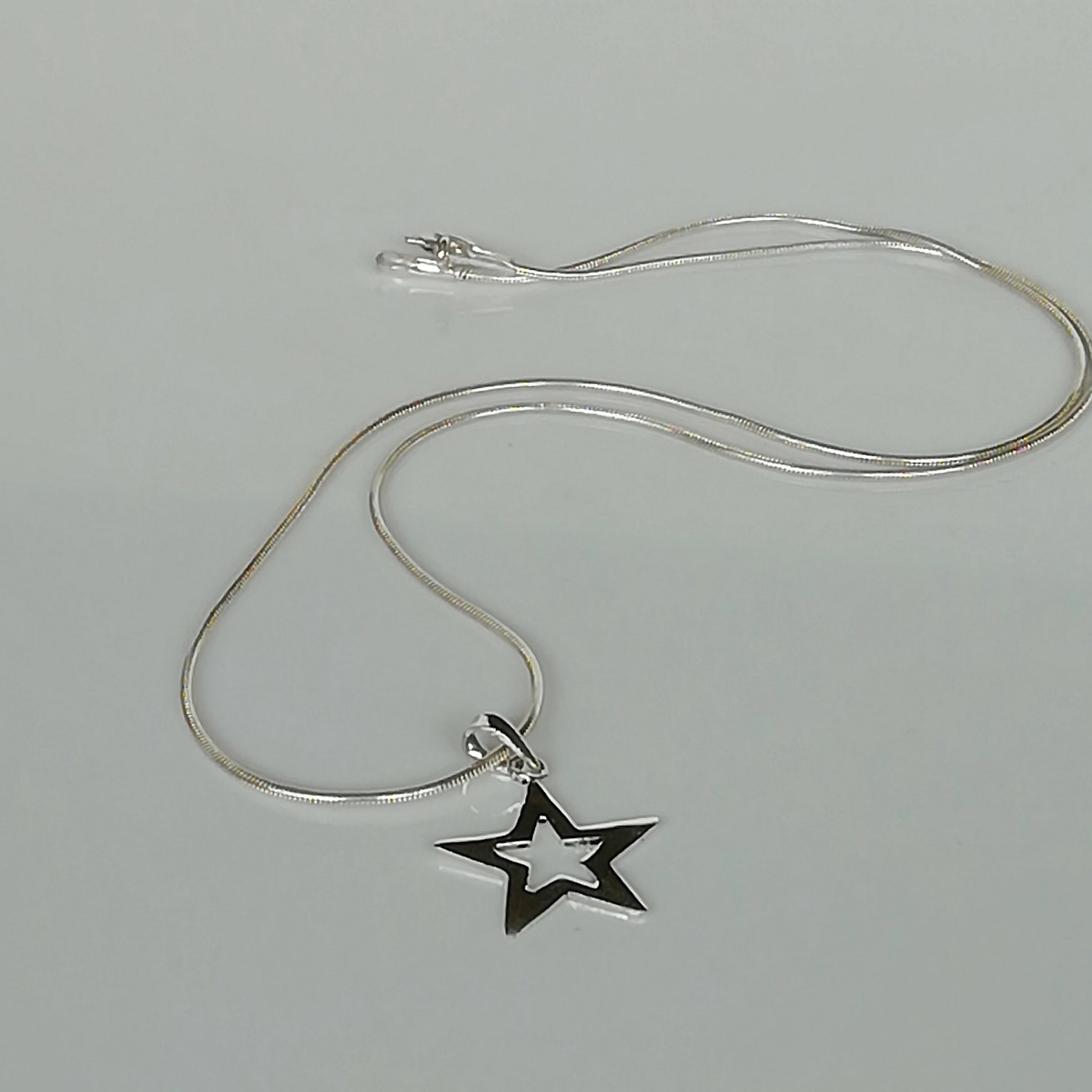Star Neck Charm - Sterling Silver Charm - Celestial Neck Charm - Silver ...