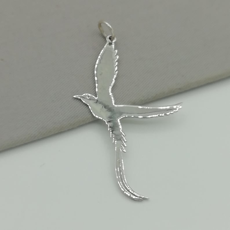 Soaring Bird Charm Silver Seagull Seagull Necklace | Etsy