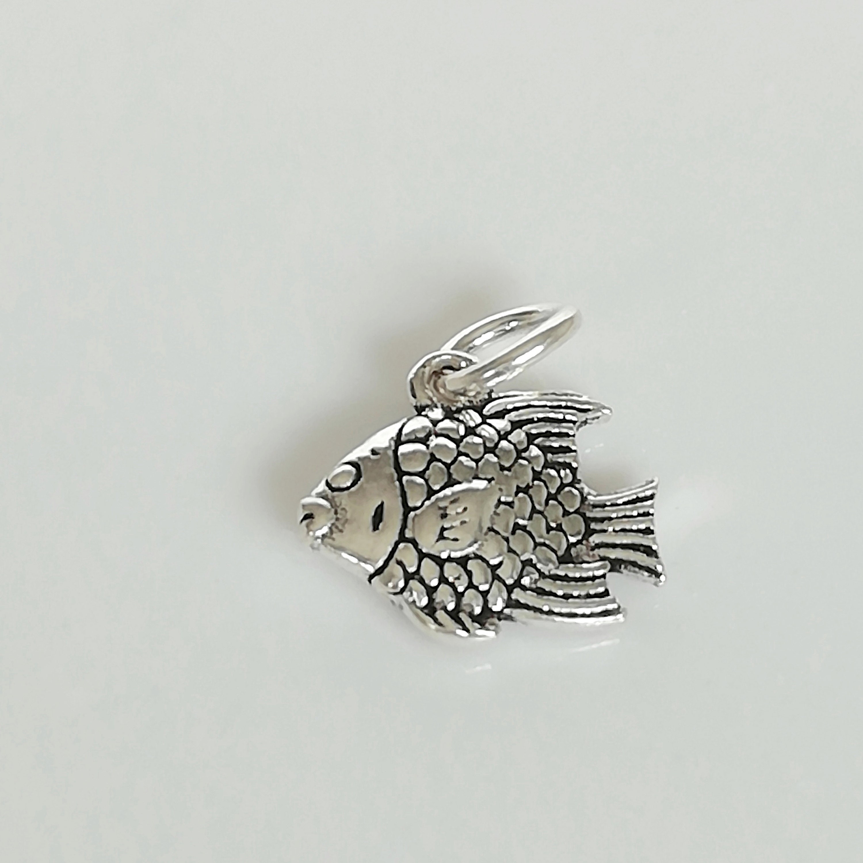 Tiny Fish Pendant - Silver Fish Necklace - Cute Fish Charm - Silver ...