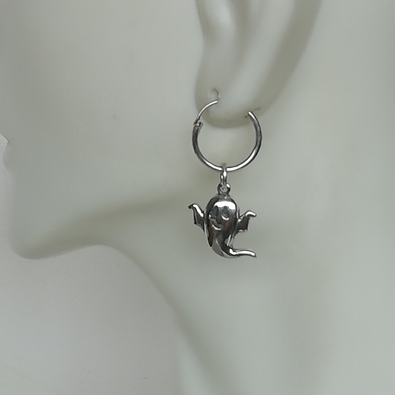 Tiny Silver Ghost Pendant - Ghost Necklace - Friendly Ghost Charm ...
