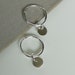 Round Disc Charm Hoop - Sterling Silver Hoops - Minimalist Hoops - 12mm ...